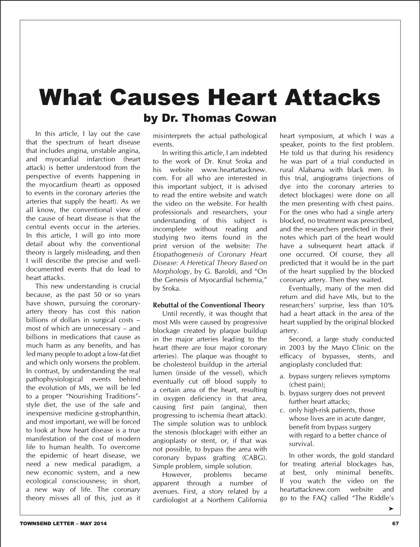 What Causes Heart Attacks – Dr. Tom Cowan